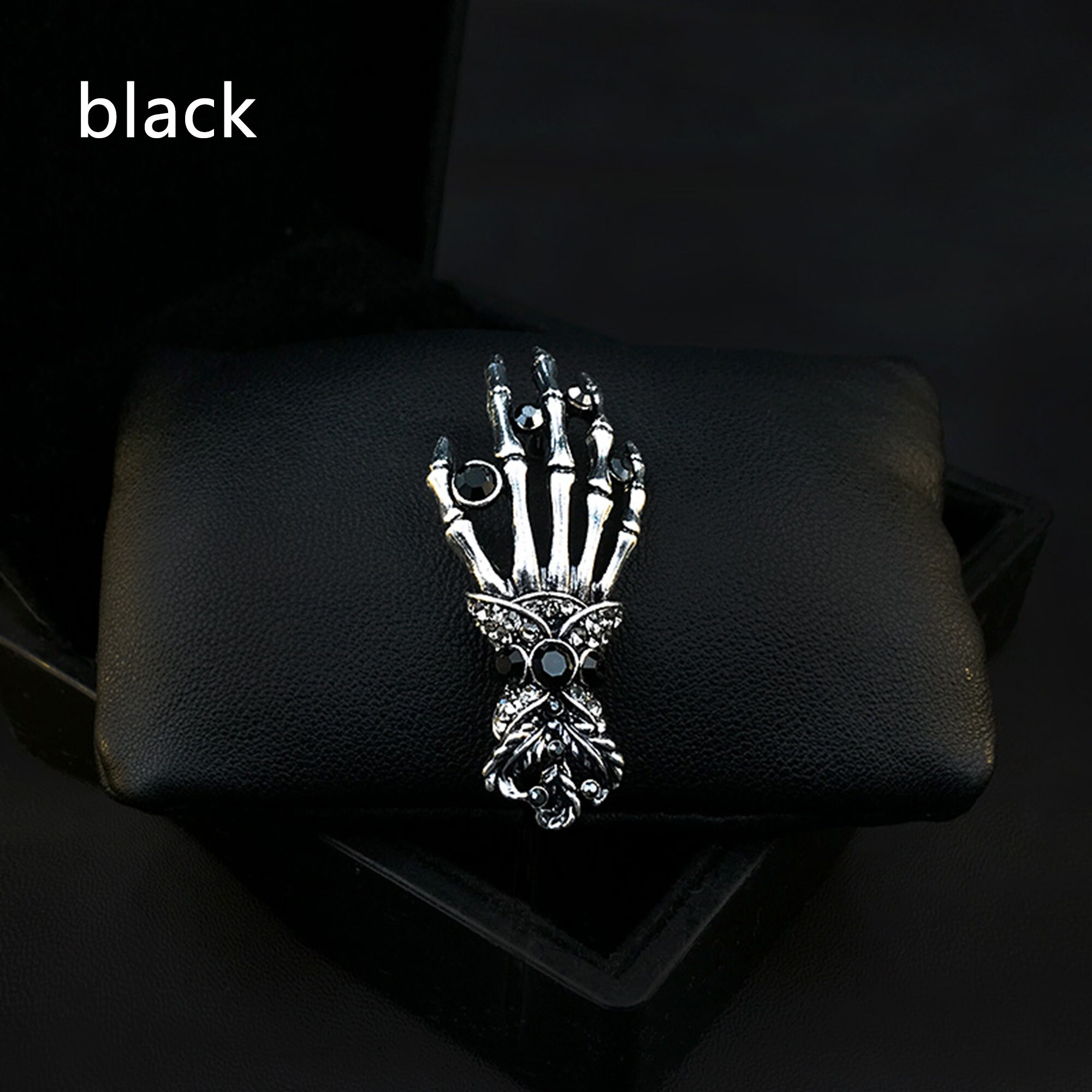 Vintage Skull Brooch, Zircon Ghost Hand Brooch, Delicate Skull Corsage ...