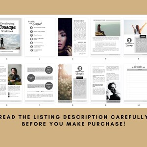 Developing Courage Workbook, Done for You Ebook, Editable Canva Template, Rebrandable Coach ...