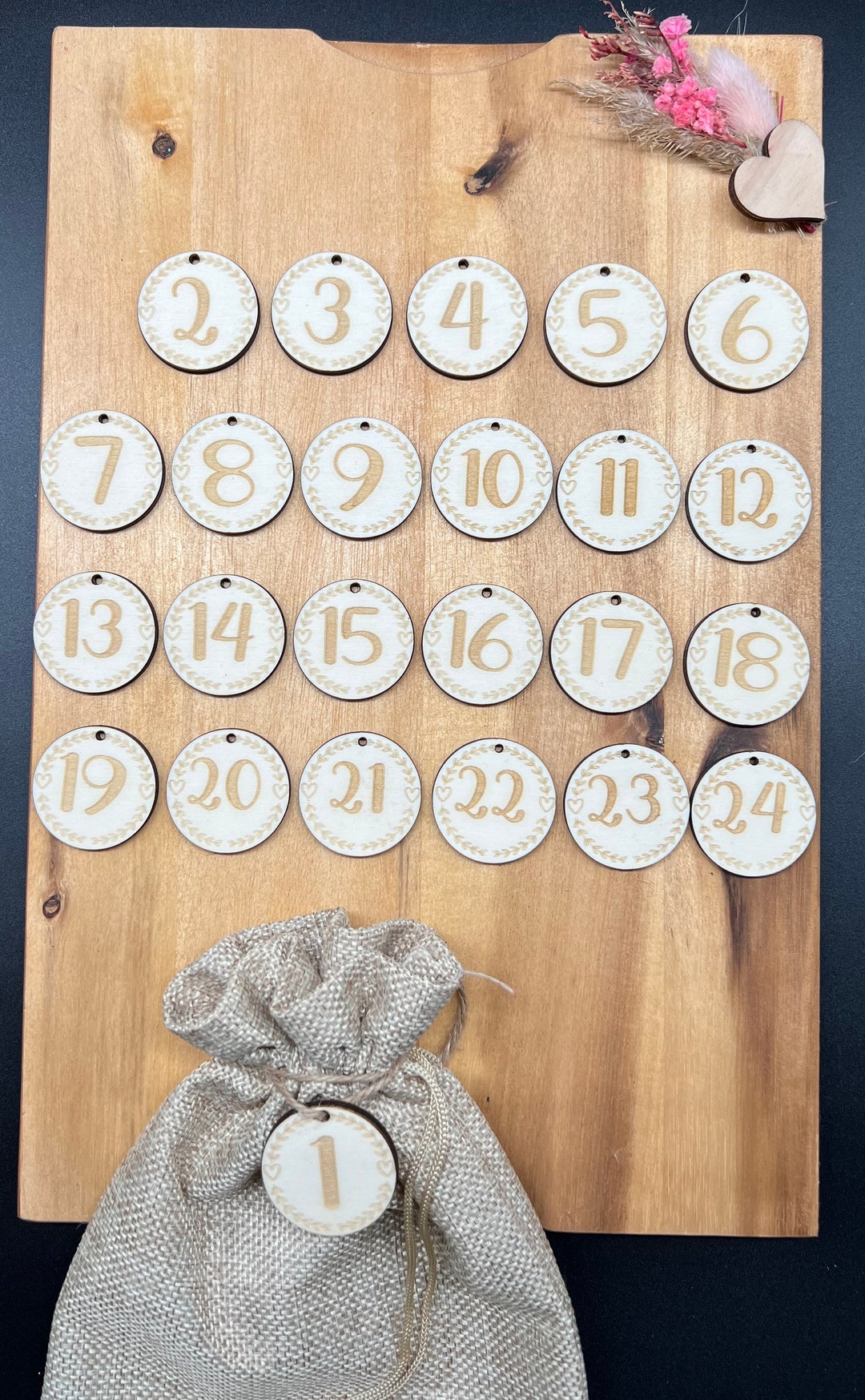 Advent Calendar Numbers Made of Wood Advent Season - Etsy