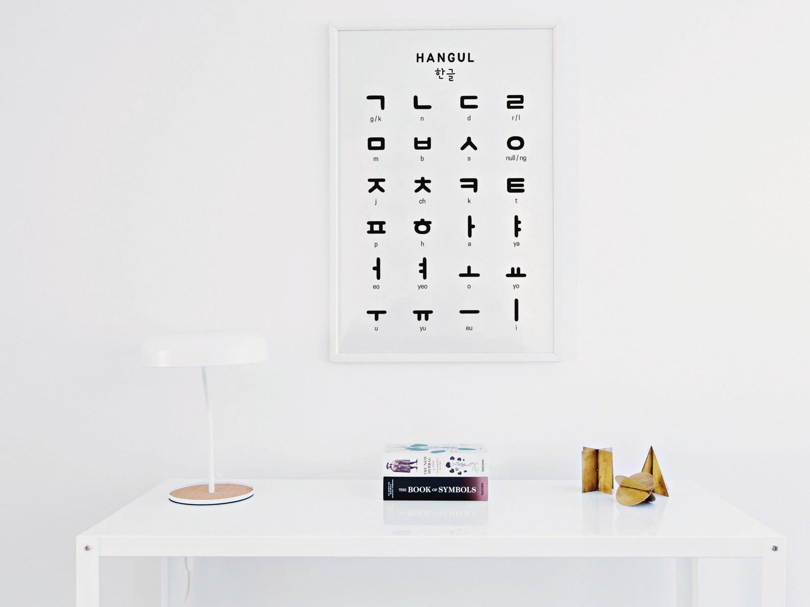 Korean Alphabet Hangul Poster, Korean Alphabet Wall Art, Black & White ...