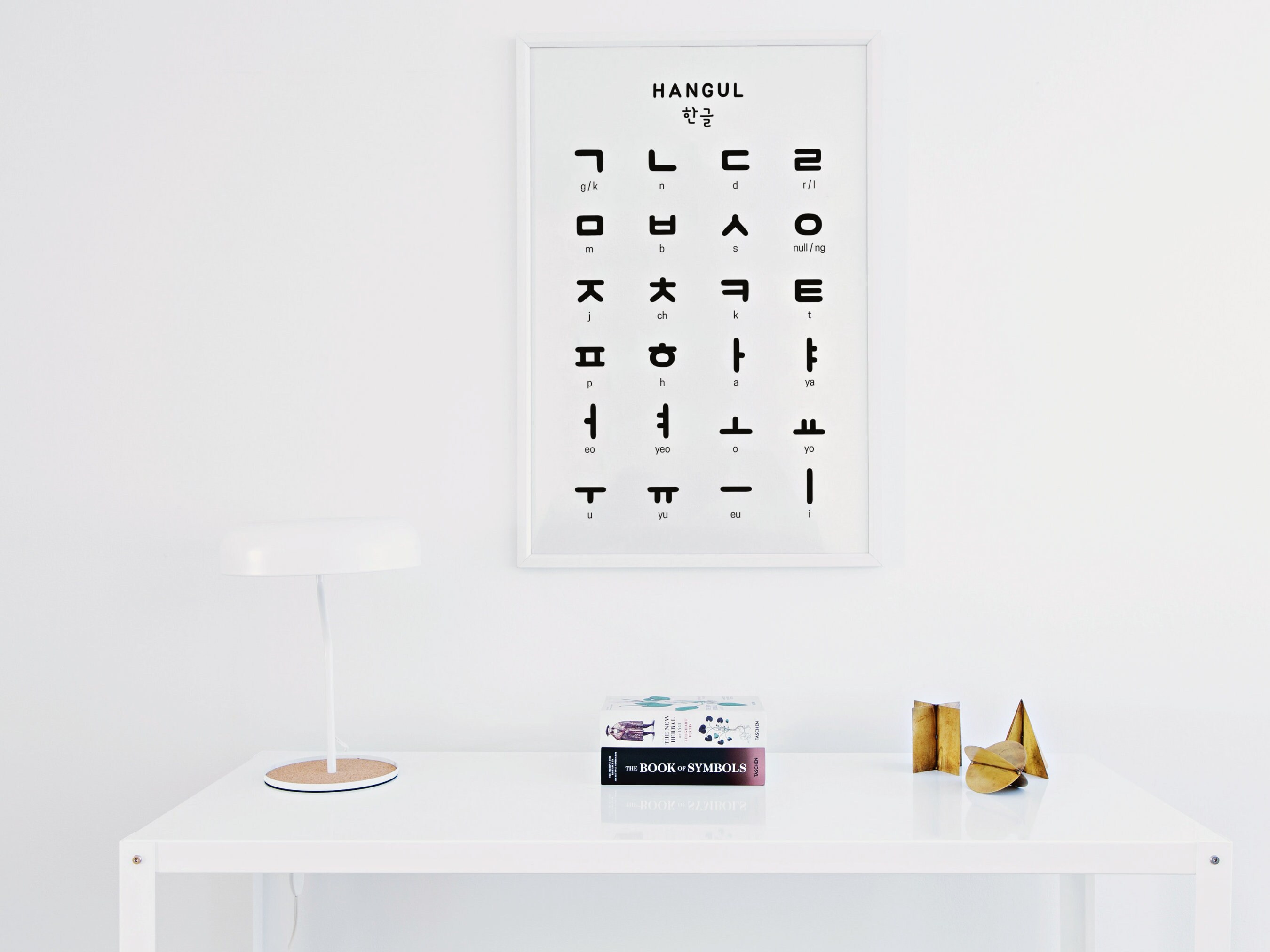 Korean Alphabet Hangul Poster, Korean Alphabet Wall Art, Black & White ...