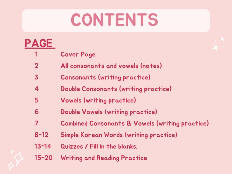 W2-korean Hangul Writing Practice Worksheets for Beginners, Learn ...