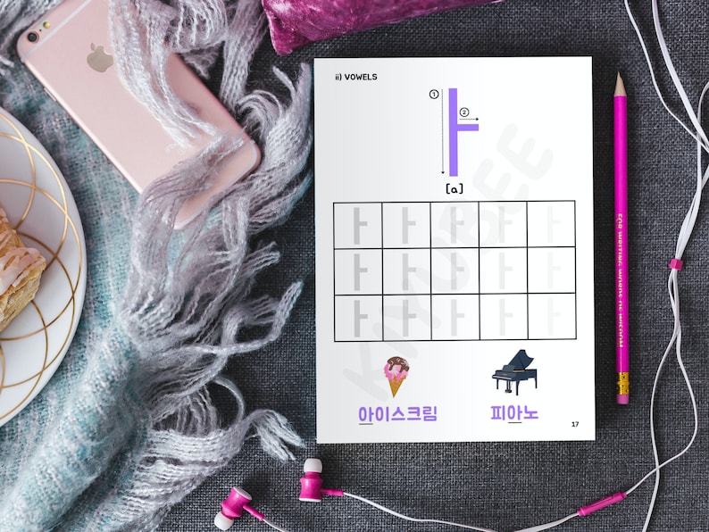 Korean Hangul Stroke Order Writing Practice Worksheets for Beginners ...