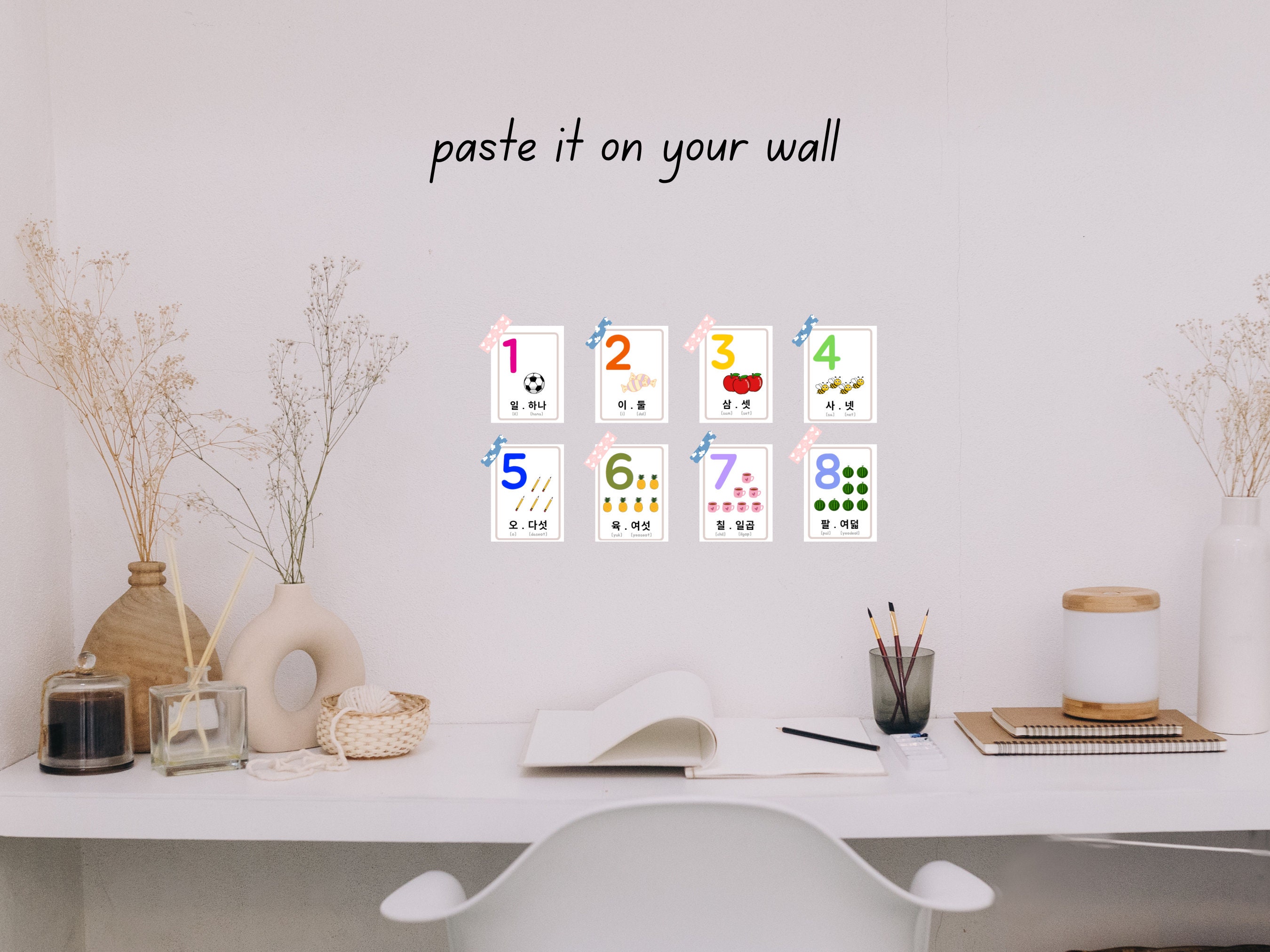 Korean Numbers Flashcards Printable Korean Flashcards Digital ...