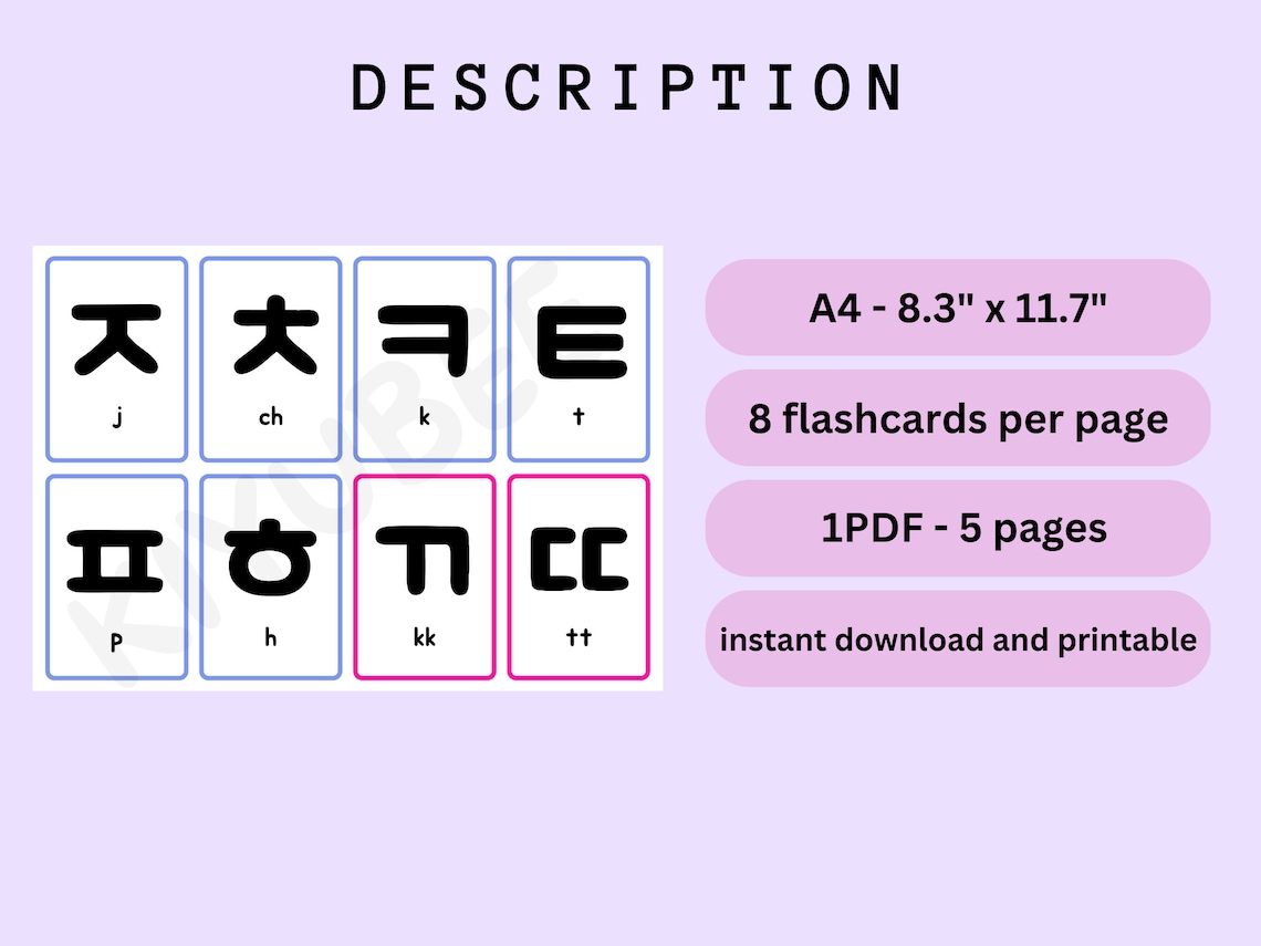 F1-korean Hangul Flashcards Printable|korean Alphabet Printable ...