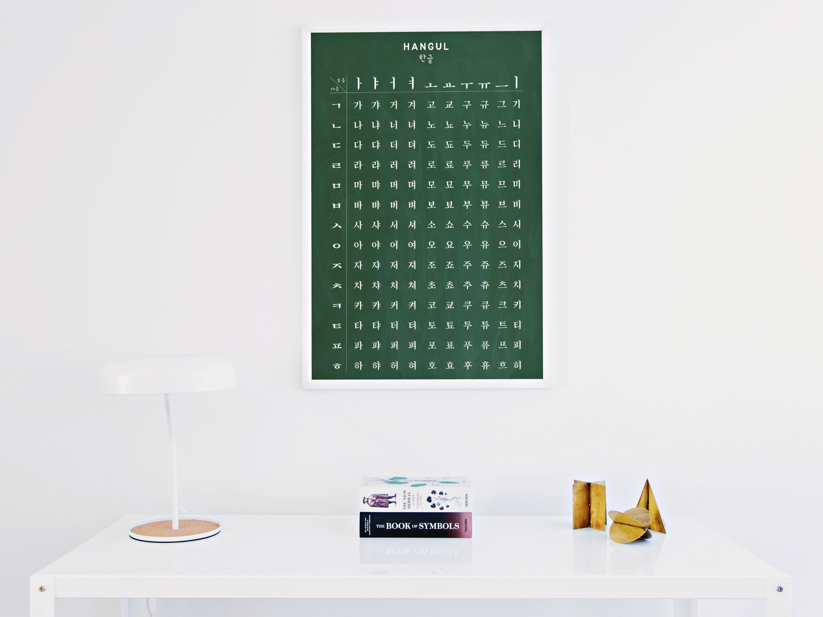 Korean Alphabet Hangul Poster, Calligraphy Hangul Poster, Korean ...