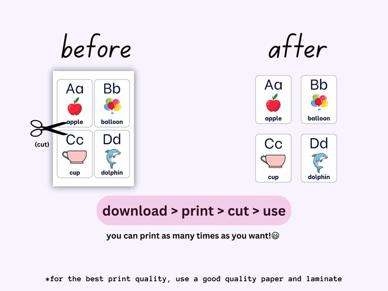 Alphabet Flashcards, ABC Flashcards, Alphabet Printable, Montessori ...
