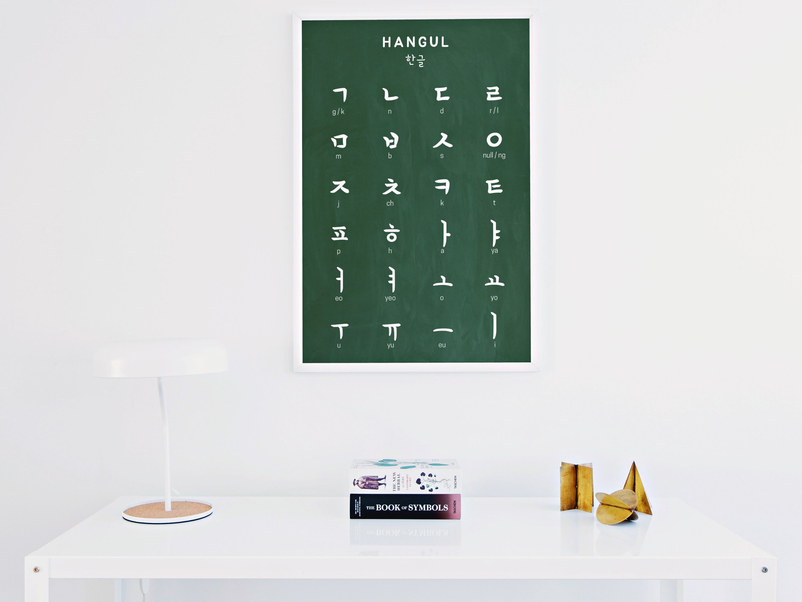 Korean Alphabet Hangul Poster, Calligraphy Hangul Poster, Blackboard ...