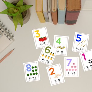 Korean Numbers Flashcards Printable Korean Flashcards Digital ...