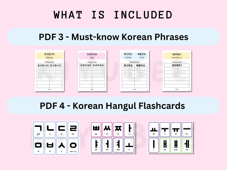 B1-korean Worksheets & Flashcards Bundle,hangul Writing Practice ...