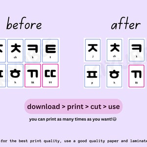 F1-korean Hangul Flashcards Printable|korean Alphabet Printable ...