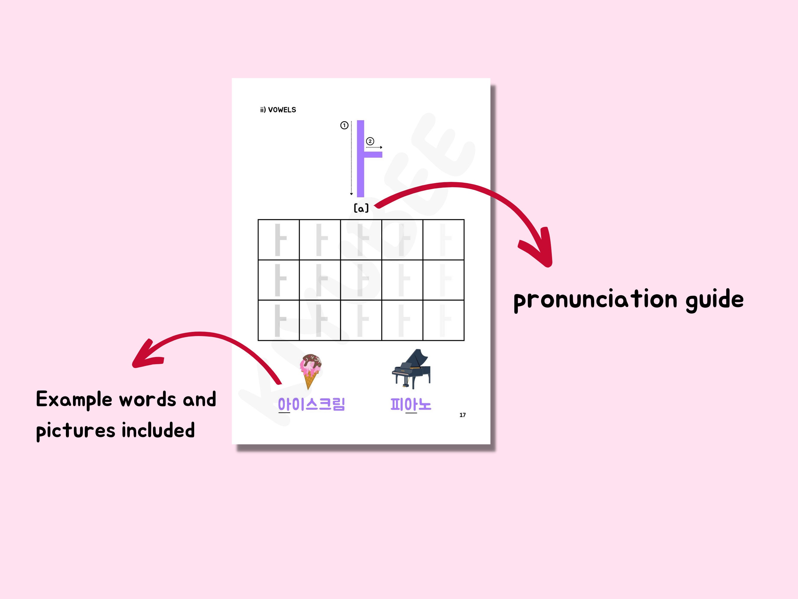 Korean Hangul Stroke Order Writing Practice Worksheets For Beginners