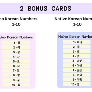 Korean Numbers Flashcards Printable Korean Flashcards Digital ...