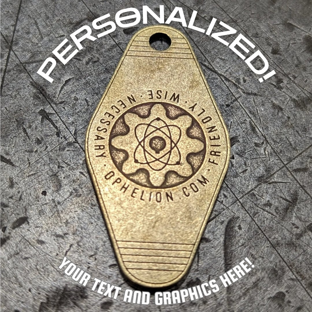 Mini Personalized Retro Hotel/motel Keychain, Custom Brass or Titanium ...