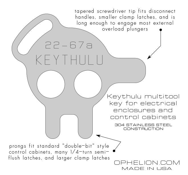 Keythulu Keychain Multitool Key for Electrical Enclosures and - Etsy