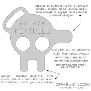 Keythulu Keychain Multitool Key for Electrical Enclosures and Control ...