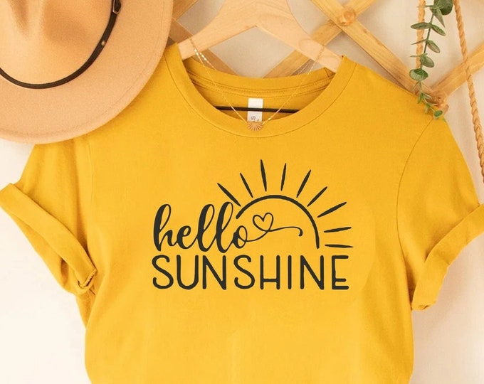 Hello Sunshine Shirt, Summer Shirt, Vacation Shirt, Sunshine Shirt ...