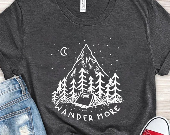 Adventure Awaits T-shirt, Nature Camp Lover T-shirt, the Great Outdoors ...