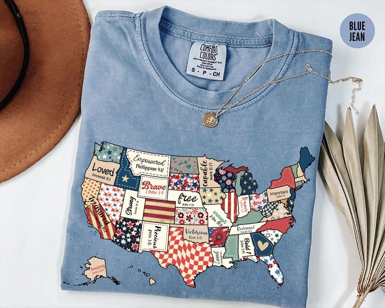 Comfort Colors® Retro America USA Map Shirt, God Say You Are Tee, Bible ...