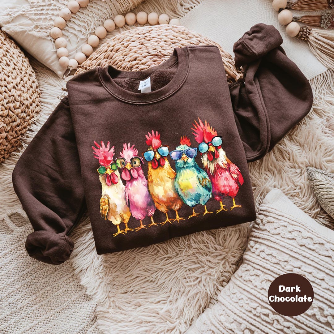 Chicken Sweatshirt, Mothers Day Chicken Sweatshirt, Women Chicken ...