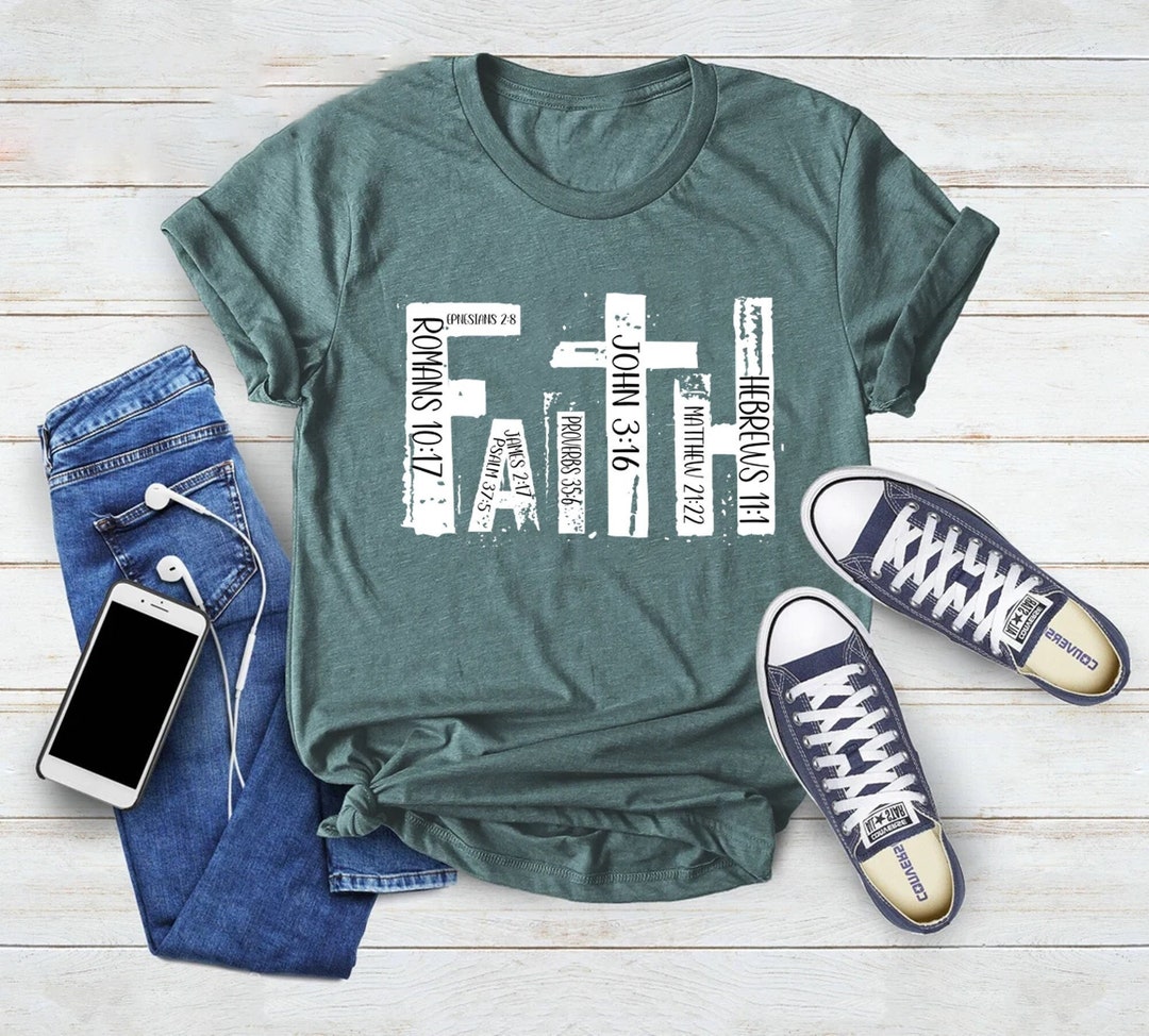 Christian Faith Shirt, Bible Verse T-shirt, Religious Outfit, Retro ...