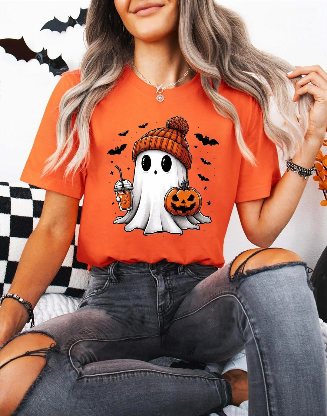 Cute Ghost Halloween Shirt Spooky Ghost, Ghost Boo Shirt, Cute Ghost ...
