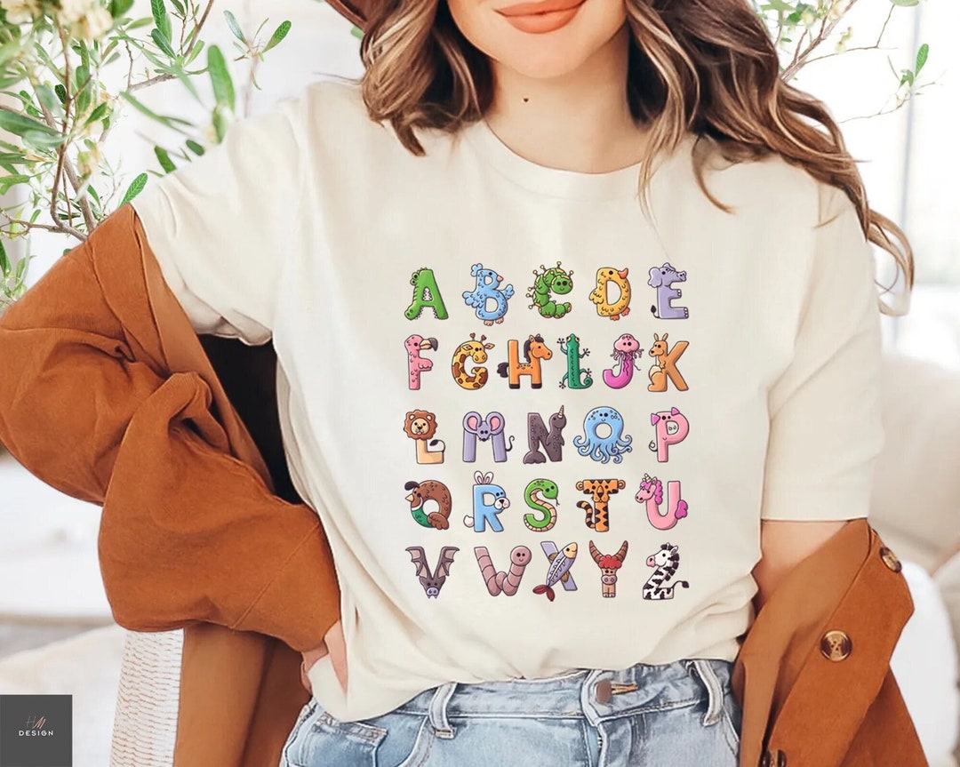 Alphabet Shirt, ABC Shirt, Animals Alphabet T-shirt, Kingergarten ...