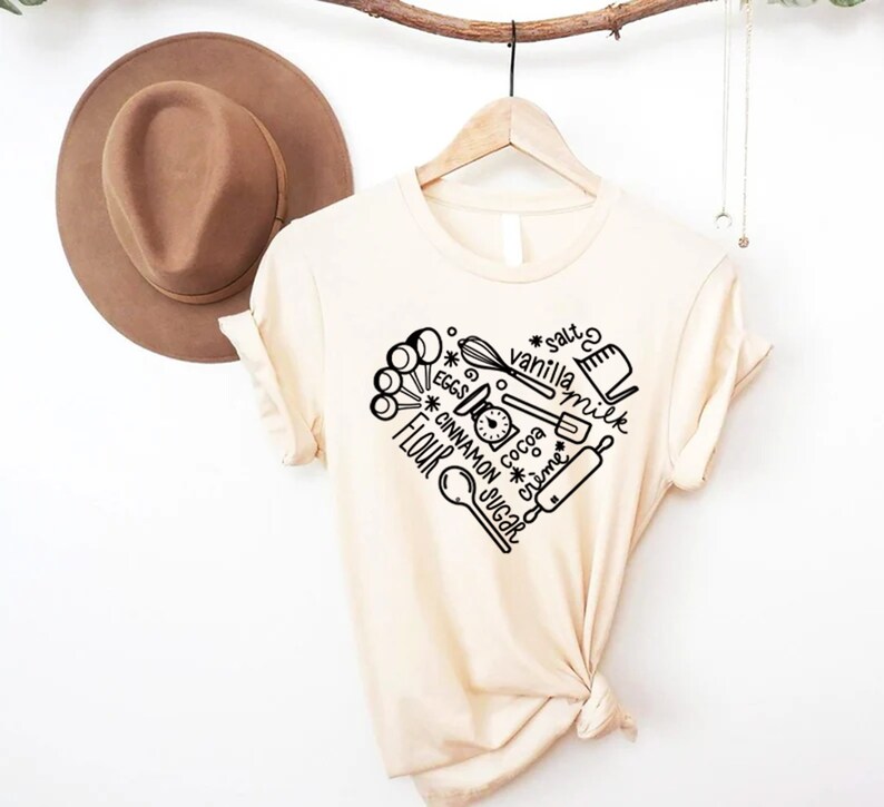 Bakery Heart Shirt, Baking Lover Shirt, Baking T-shirt, Baker Shirts ...