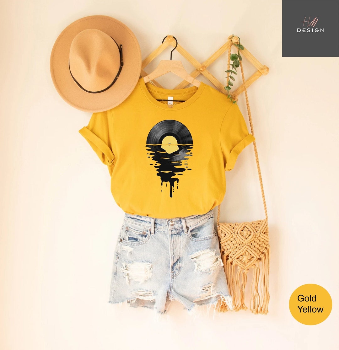 Vinyl Record Shirt, Vinyl Cool Sunset, Music Lover Tee for Men, Music ...