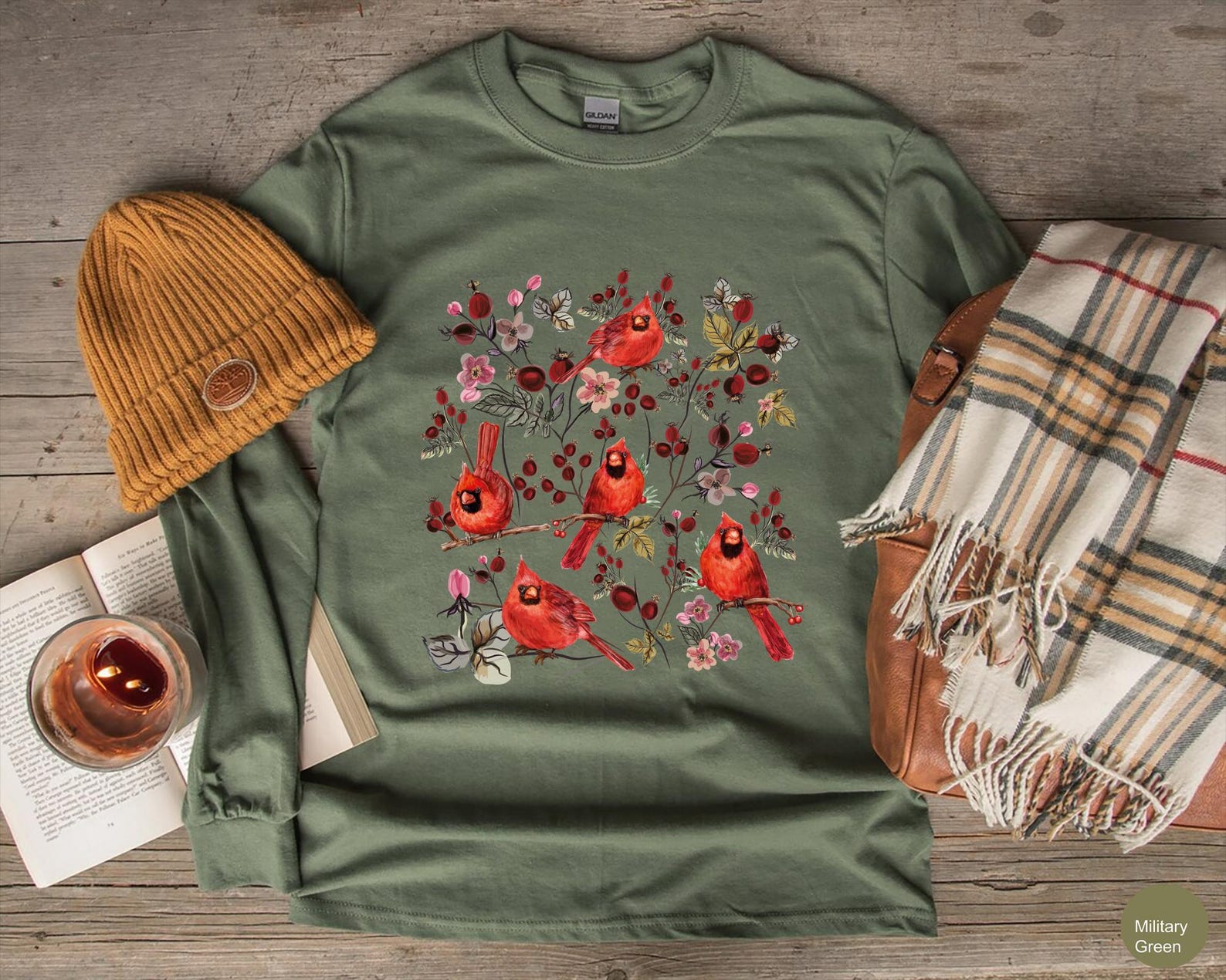 Vintage Cottagecore Wildflower Red Cardinal Sweatshirt, Goblincore ...