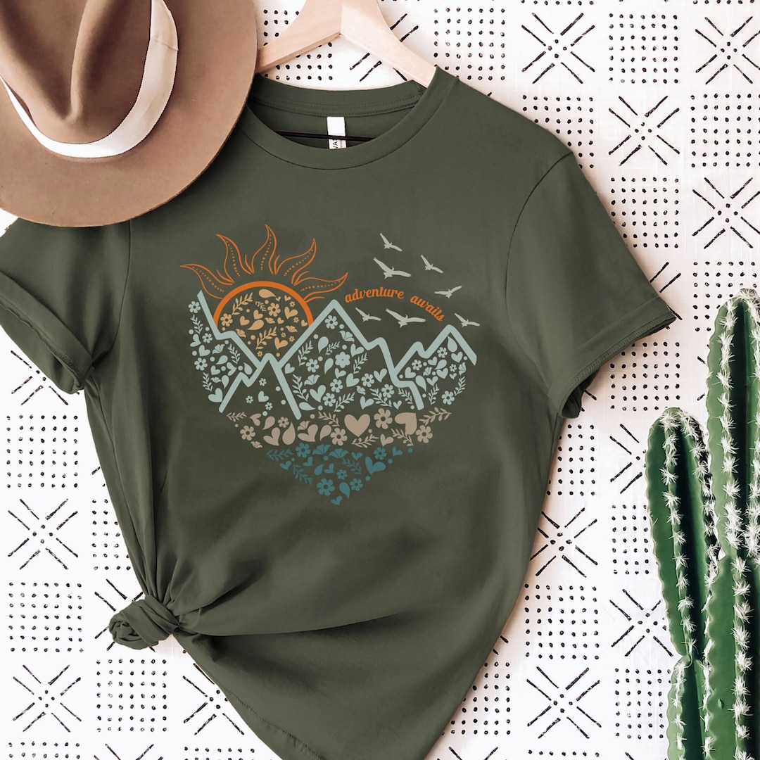 Adventure Awaits T-shirt, Nature Camp Lover T-shirt, the Great Outdoors ...