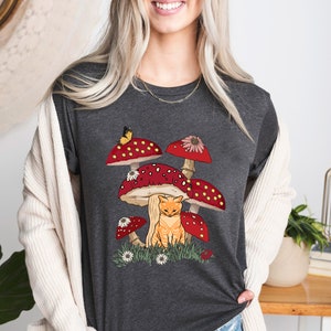 Goblincore Shirt, Cat Mushroom Shirt, Cats Lovers Tee, Nature Lover ...