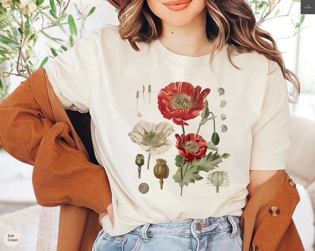 Botanical Shirt,botanica Tee, Wildflower Shirt, Garden Shirt, Plant ...