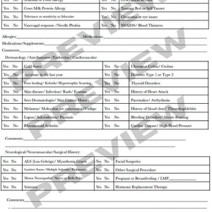 Good Faith Exam Template Form - for Injectors - Etsy