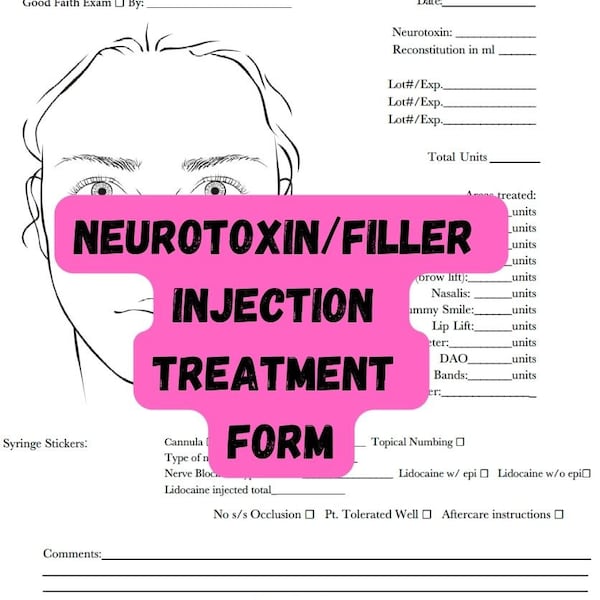 Botox Injection Chart - Etsy