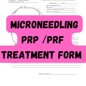 Microneedling PRP PRF Exosome Treatment Form PDF - Etsy