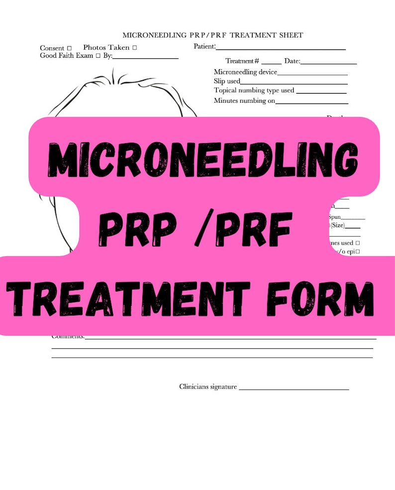 Microneedling PRP PRF Exosome Treatment Form PDF - Etsy