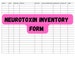 Neurotoxin Inventory Sheet -botox-dysport-xeomin Form PDF - Etsy