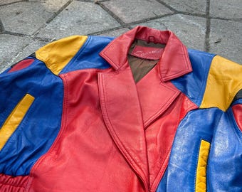Vintage Very Rare Sanzzini Jacket / 70's / Colourblock Vintage Very Rare Sanzzini Jacket / 70's / Colourblock