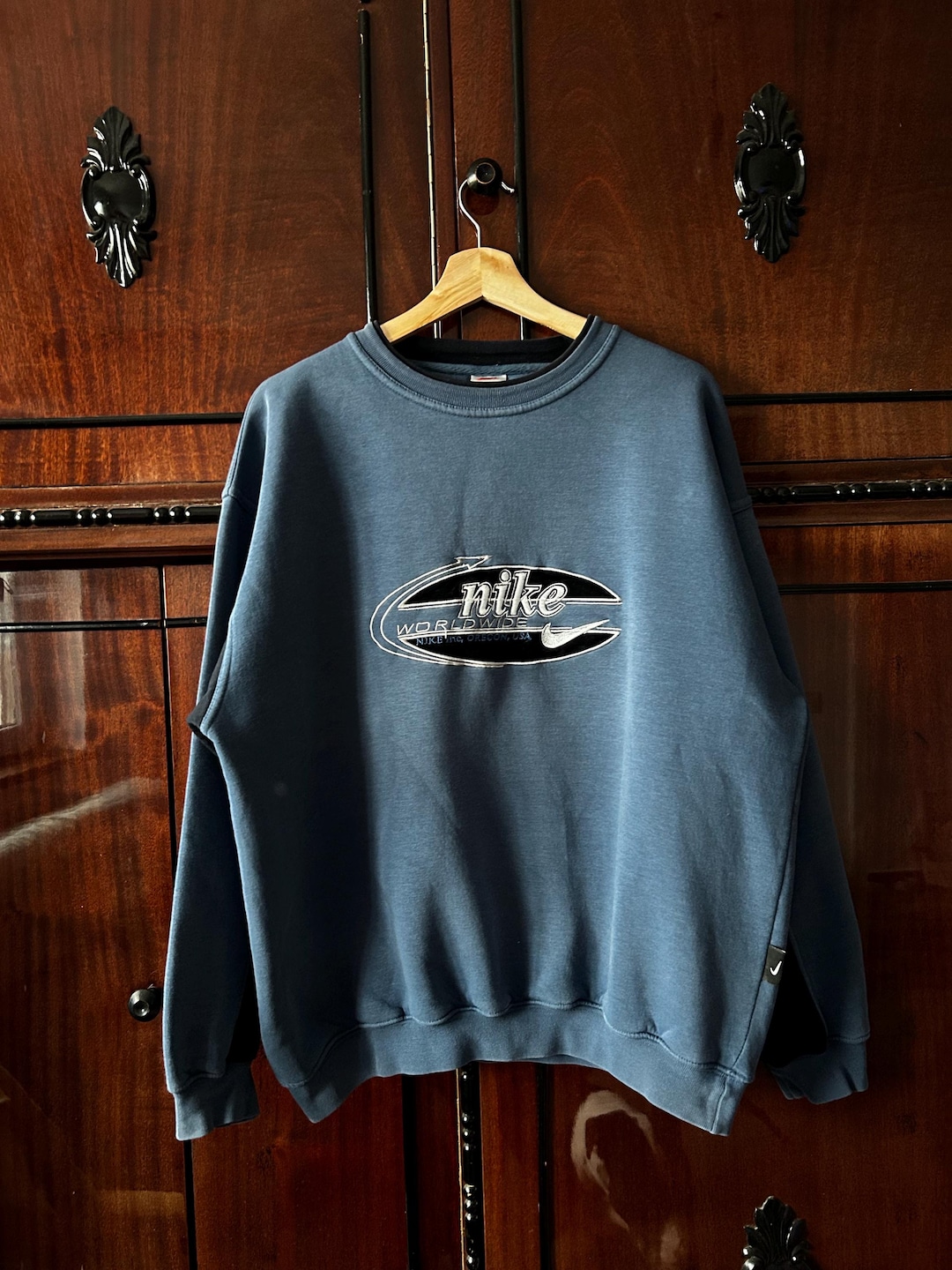 Vintage Nike Crewneck / Authentic / Spellout / Swoosh / Big Logo / Blue ...