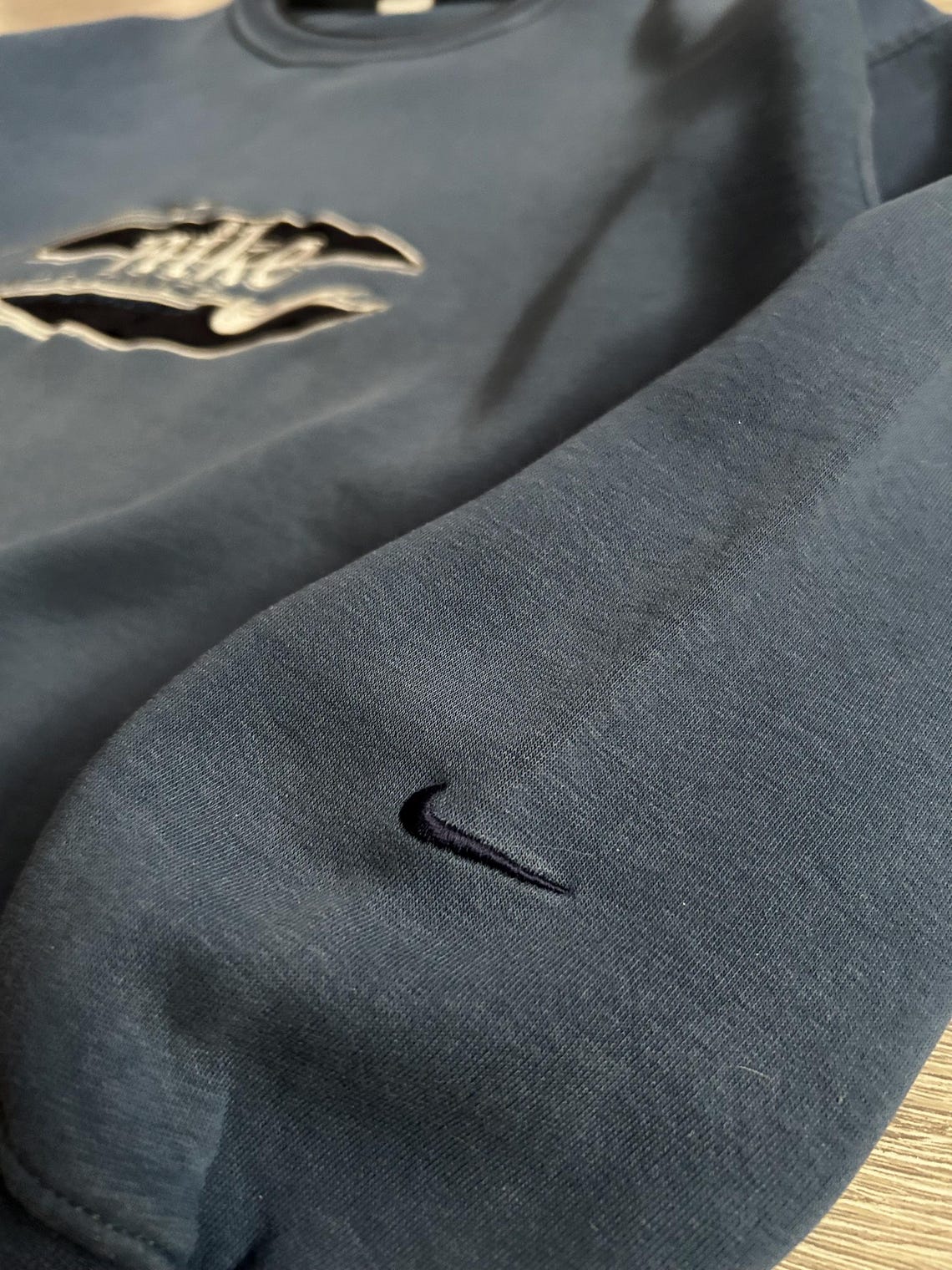 Vintage Nike Crewneck / Authentic / Spellout / Swoosh / Big Logo / Blue ...