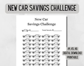 Car Saving Tracker Printable Saving Challenge (Instant Download) - Etsy