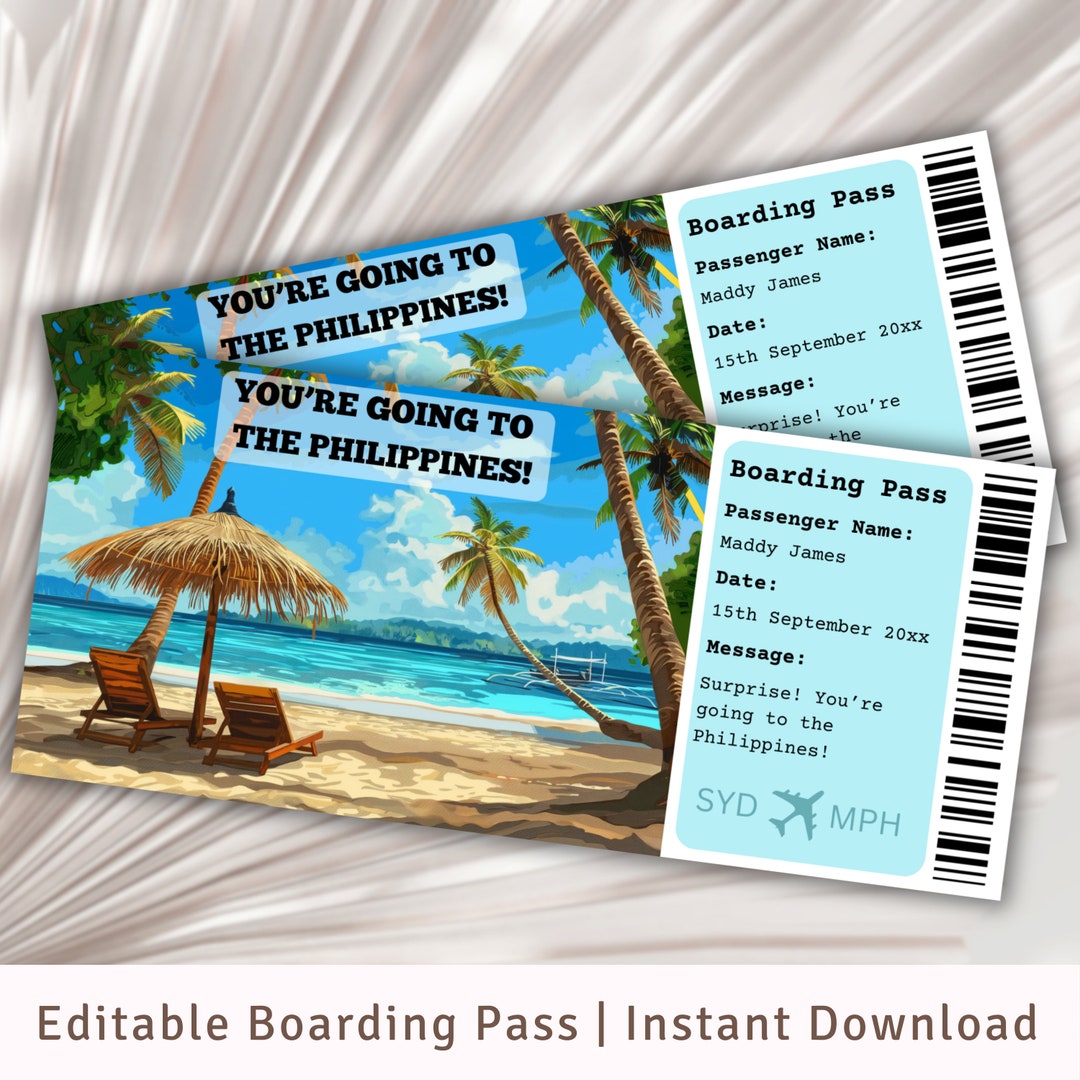 Boarding Pass Philippines, Surprise Trip to Philippines, Surprise ...