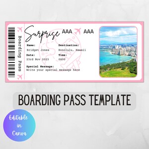 Boarding Pass Surprise, Boarding Card, Boarding Pass Template ...