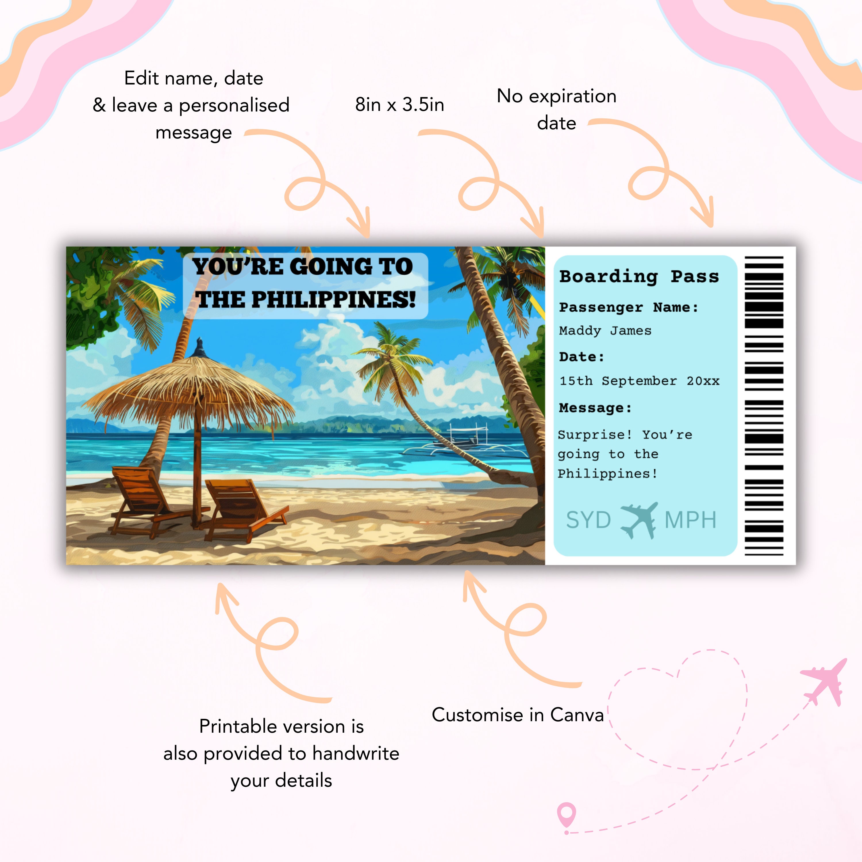 Boarding Pass Philippines, Surprise Trip to Philippines, Surprise ...