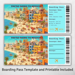 Boarding Pass Mexico, Surprise Trip to Mexico, Surprise Boarding Pass ...