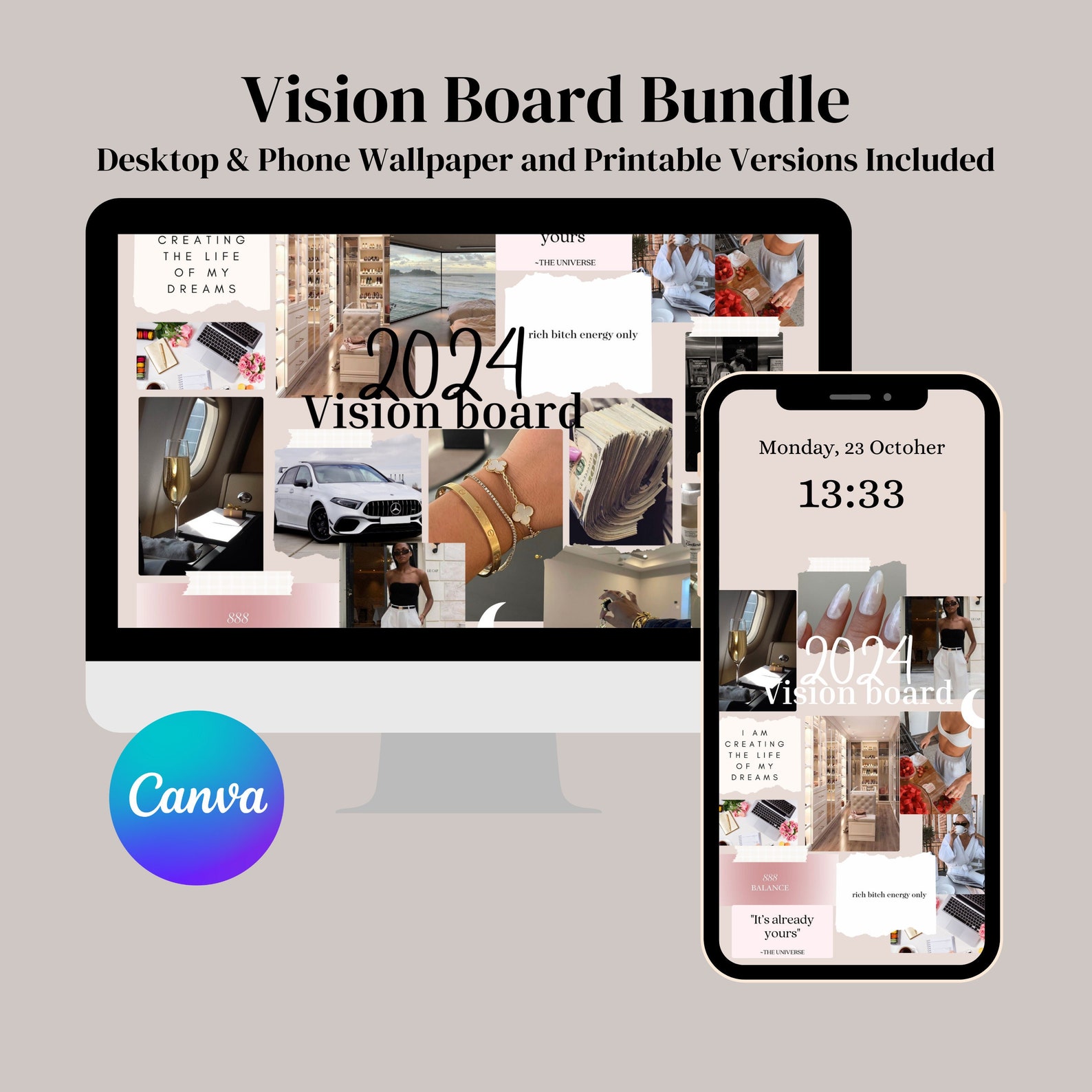 Vision Board Bundle 2024 Vision Board Vision Board Template - Etsy