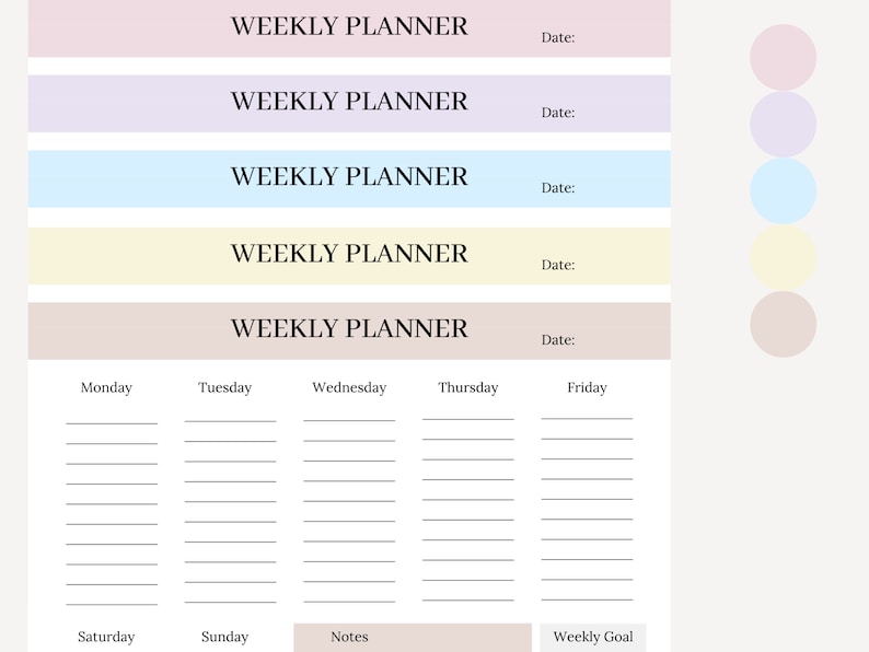 Weekly Planner Printable Weekly Organizer Weekly Landscape Planner ...