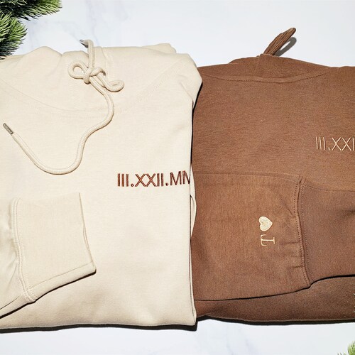 Anniversary Date Embroidered Sweatshirt Custom Embroidery - Etsy