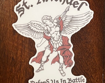 The Archangel Michael Defeating Satan Sticker - Etsy